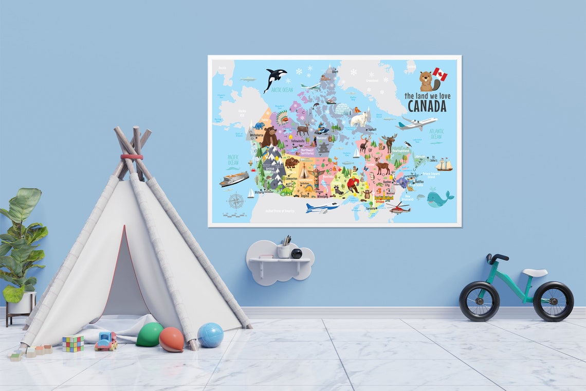 Digital Download Kids Canada Map Poster Canada Children - Etsy
