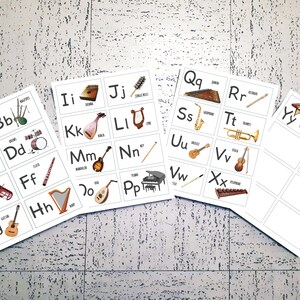 MUSIC Instruments ALPHABET Cards- INSTANT Download - Unique Toddler ...
