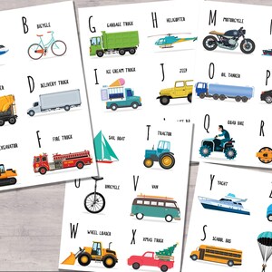 VEHICLE ALPHABET Cards- INSTANT Download - Unique Toddler Games ...