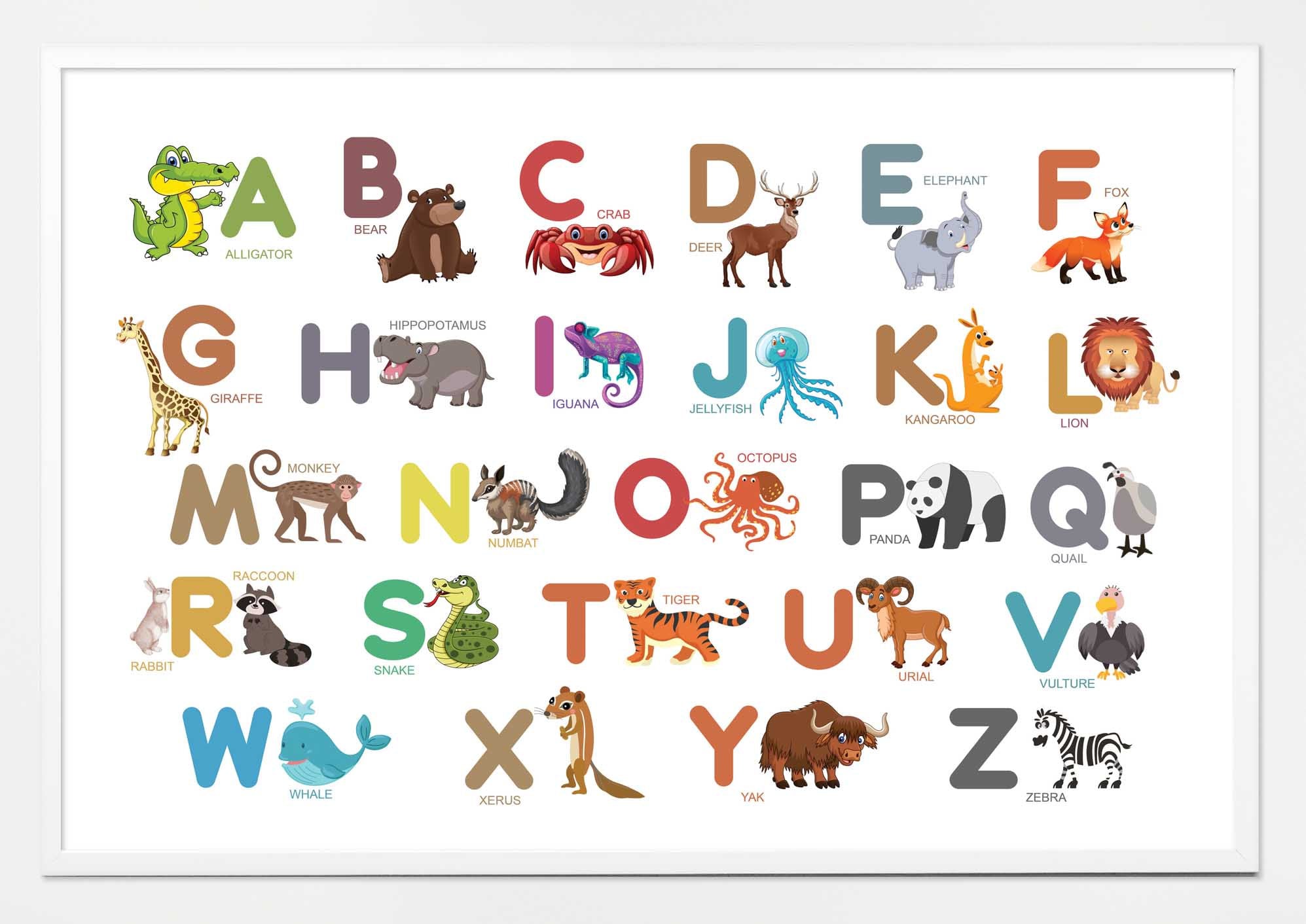 ANIMAL Poster ALPHABET INSTANT Download Unique Toddler Toys - Etsy