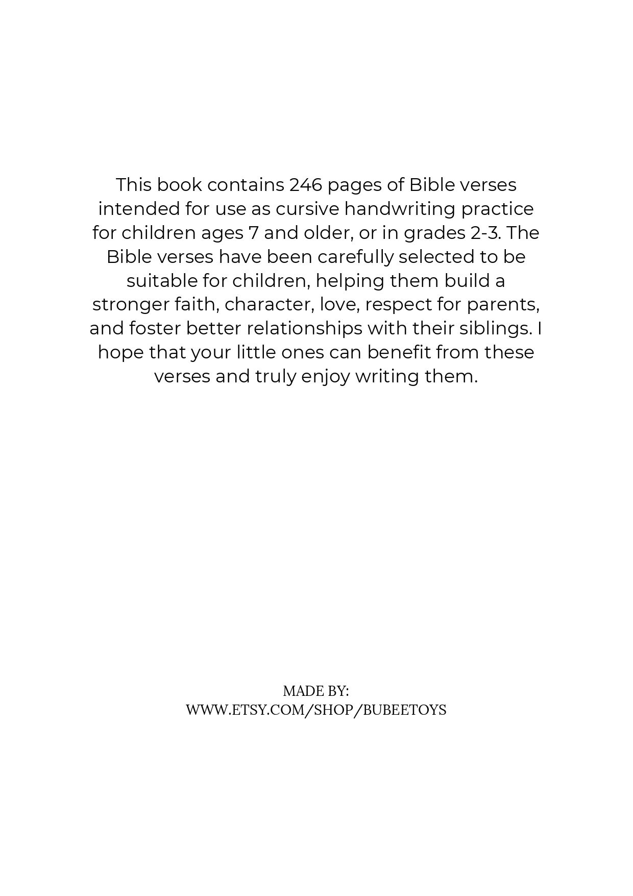 Cursive Handwriting Practice Bible Verses - 246 Pages- Ages 7 and Over ...
