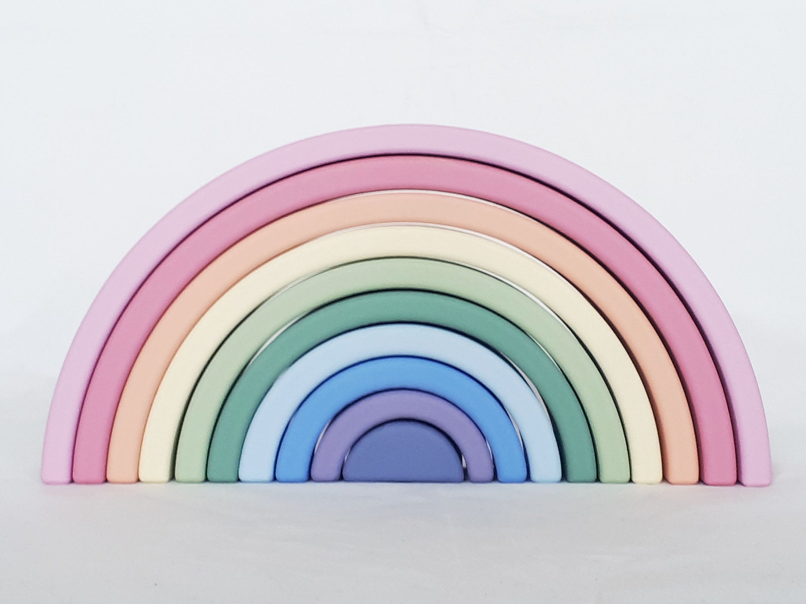 10 Piece Pastel Wooden Toy Rainbow. Stacking Toy Waldorf | Etsy