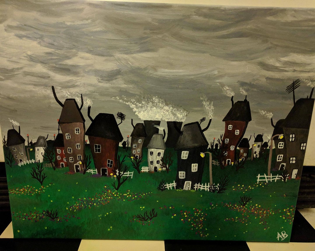 Original Painting Acrylic Surrealism Perspective Art - Etsy