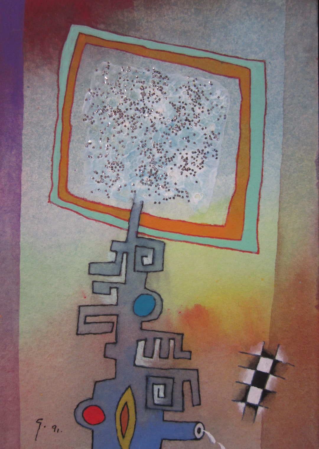 Roy Henry Gover Original Mixed Media Watercolor Painting "romantic ...