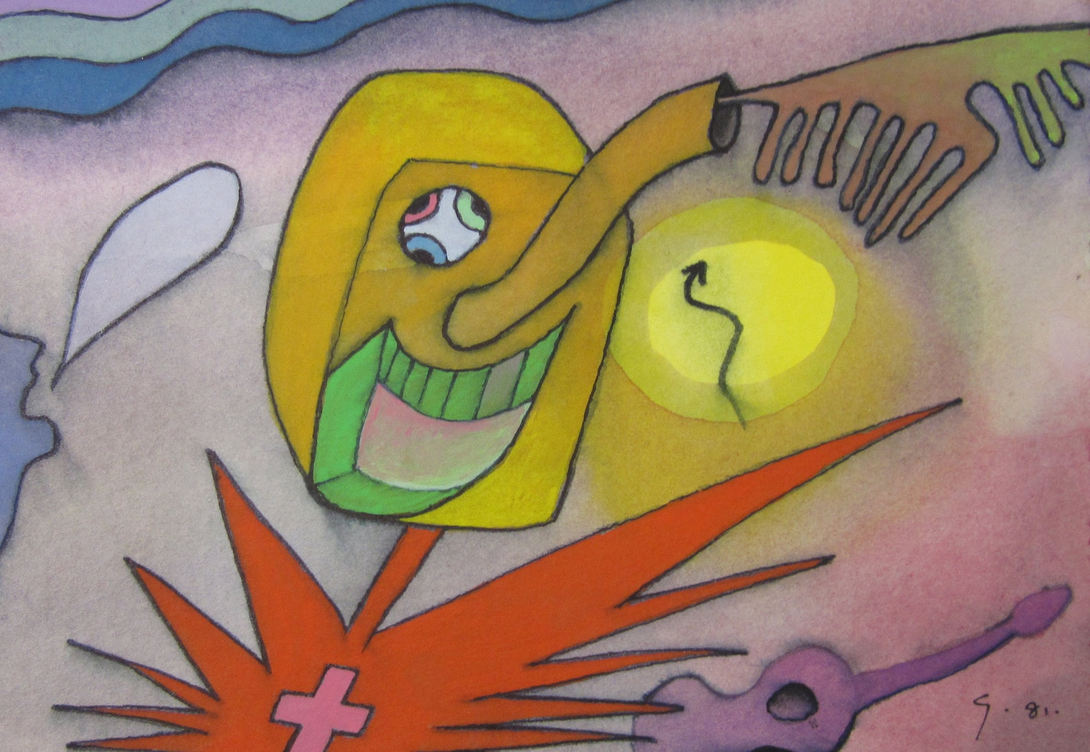 Roy Henry Gover Original Painting "the Guitar Player" Watercolor on 5 ...