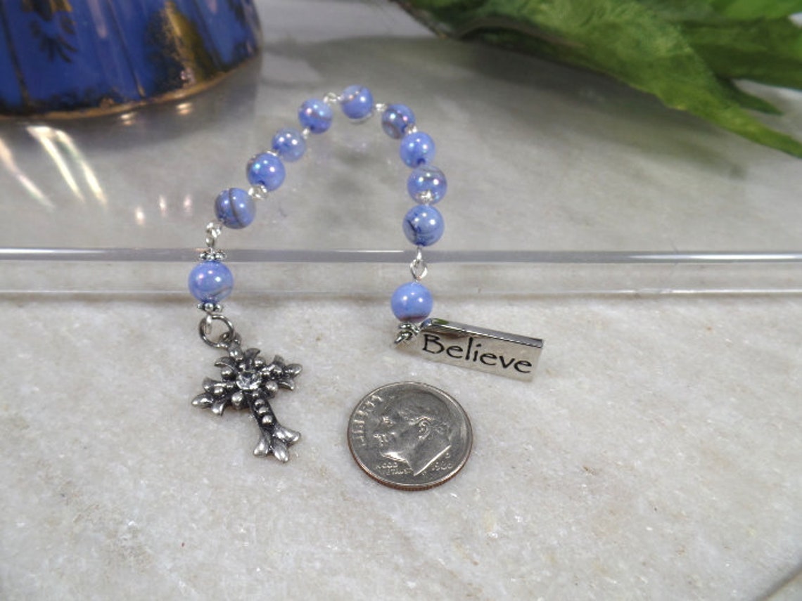 Blue Pocket Rosary Womens Girls Confirmation RCIA Sponsor - Etsy