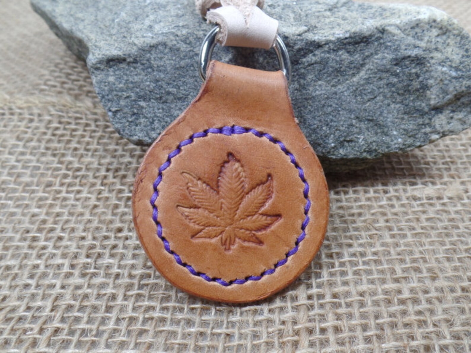 Marijuana Cannabis Pot Leaf Leather Key Chain Gift for Him Her - Etsy