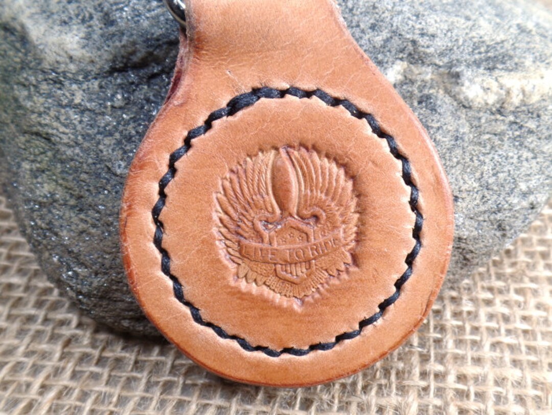 Leather Live to Ride Motorcycle Wings Key Chain - Etsy