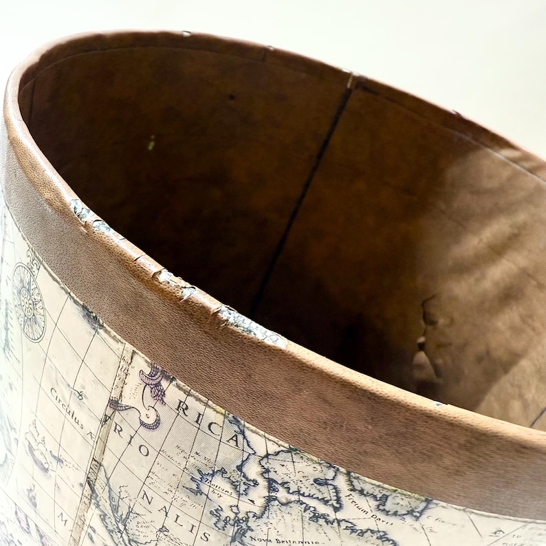 World Map Basket Vintage Globe Office Bucket Storage Gift Nostalgia ...