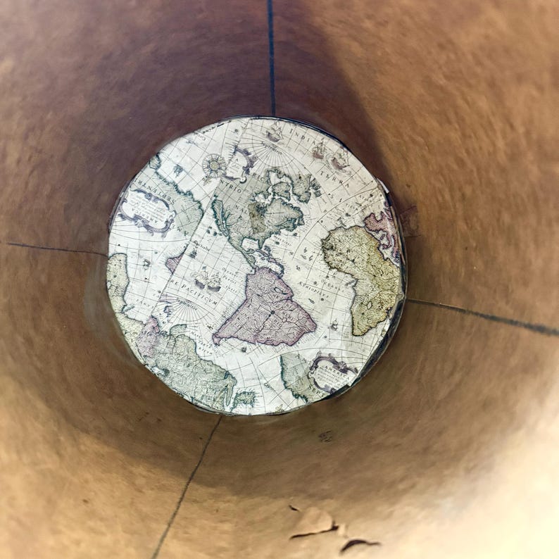 World Map Basket Vintage Globe Office Bucket Storage Gift Nostalgia ...