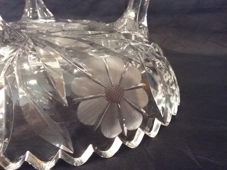 Vintage American Brilliant Cut Crystal Leaf and Frosted Daisy - Etsy ...