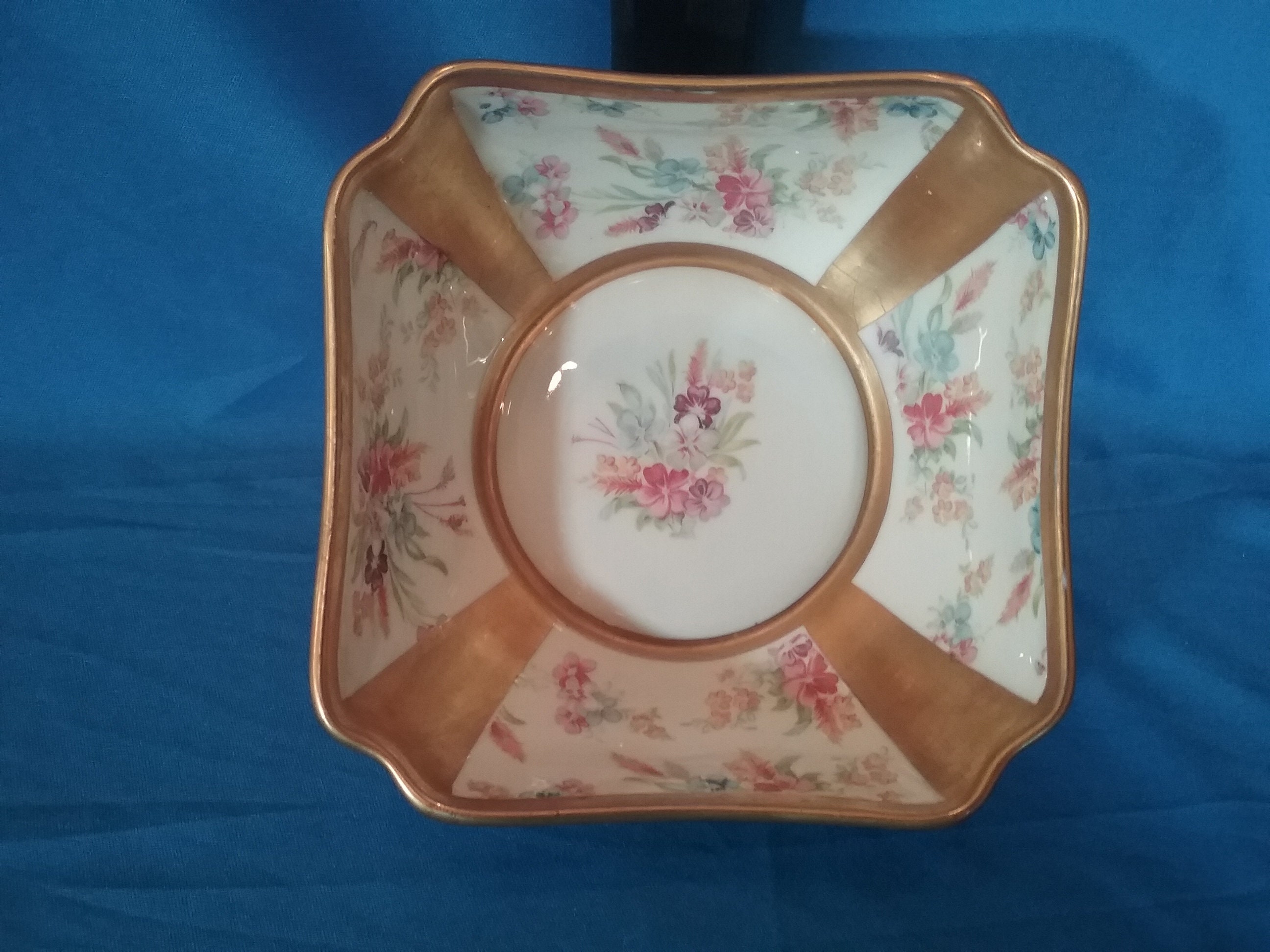 Vintage Fine Concorde China Square Bowl With Gold Gilded Panels - Etsy