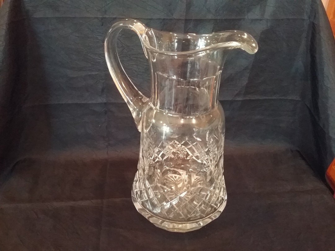 Rogaska Gallia Hand Made Floral Crystal Glass Pitcher Made in ...