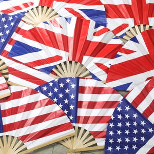 Personalized Bulk US Flag Fans, Independence Day Fans, Folding Hand Fan ...