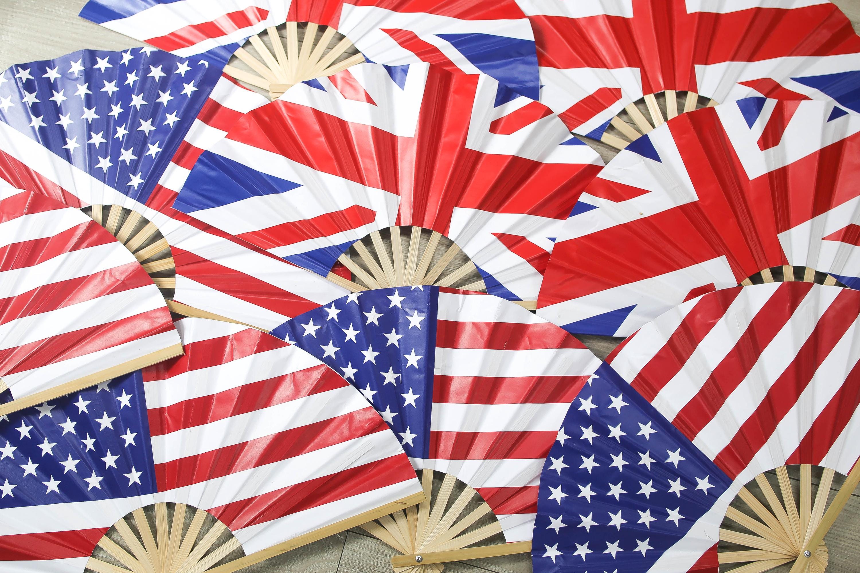 Personalized Bulk US Flag Fans, Independence Day Fans, Folding Hand Fan ...