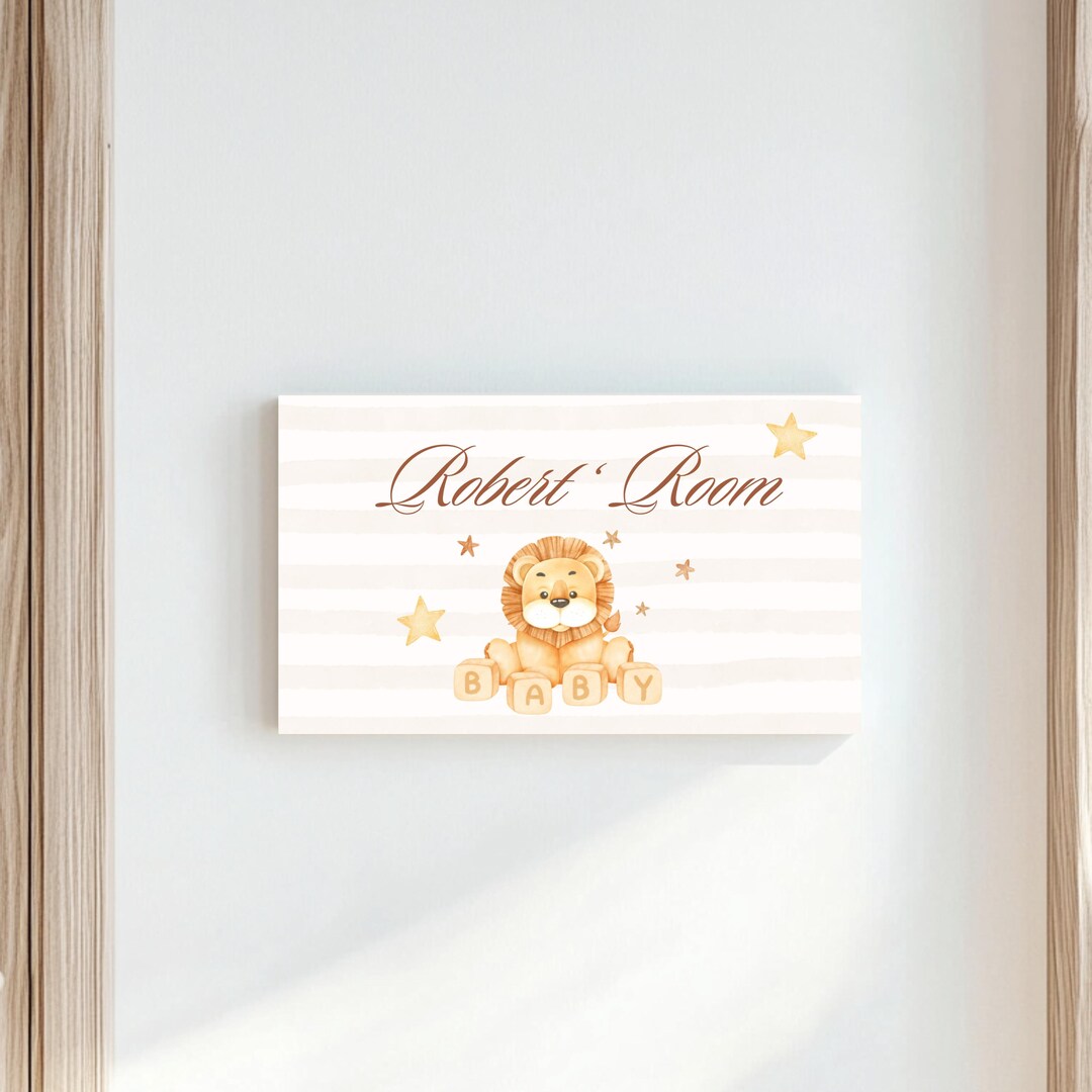 Personalised Baby Door Sign, Leo Door Sign, Kids Door Sign, Baby Door ...