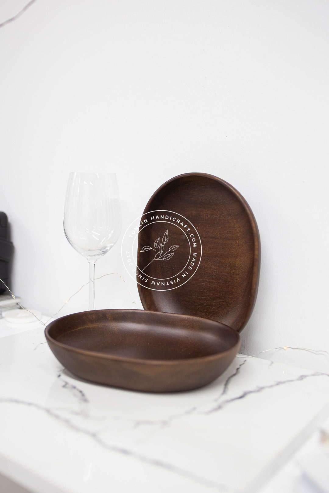 Oval Wooden Plate, Natural Wood Plate for Sushi, Fruit, Dessert Dish ...