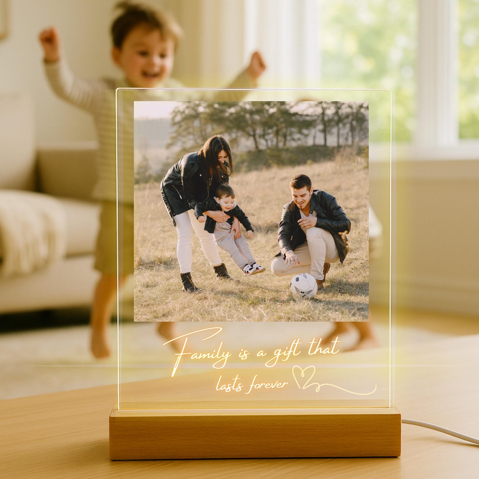 Custom Photo Collage LED Light, Photo Night Light, Personalized Night ...