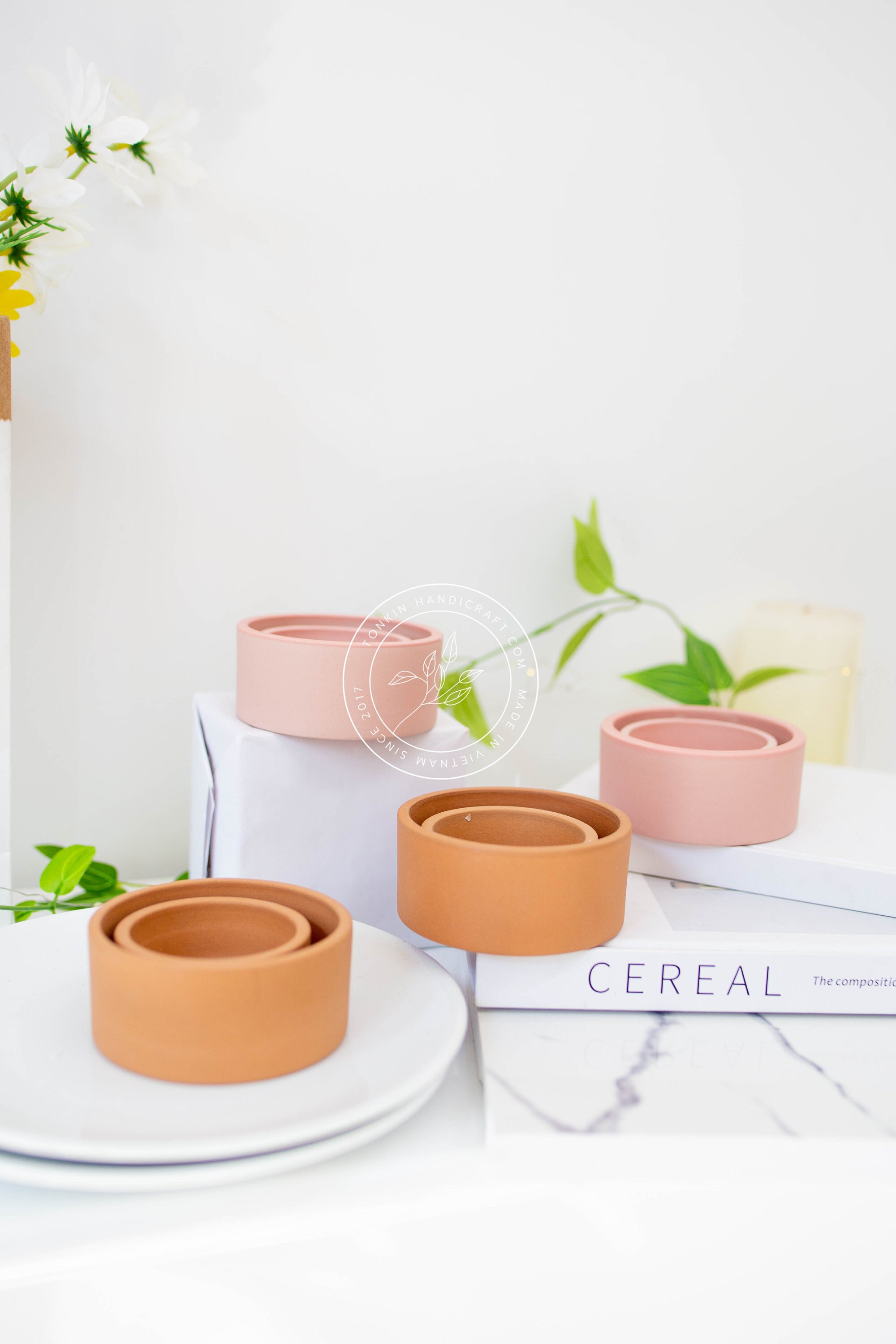 Set of 2 Ceramic Handmade Jar, Handicraft, Shop Display Decoration Home ...