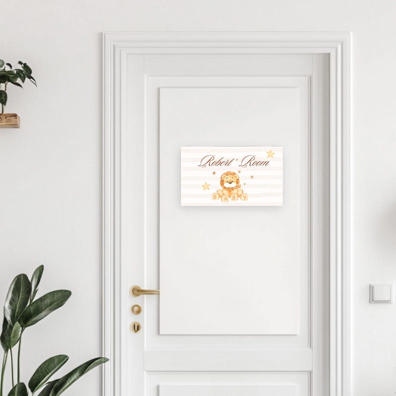 Personalised Baby Door Sign, Leo Door Sign, Kids Door Sign, Baby Door ...