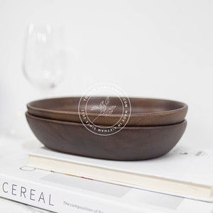 Oval Wooden Plate, Natural Wood Plate for Sushi, Fruit, Dessert Dish ...