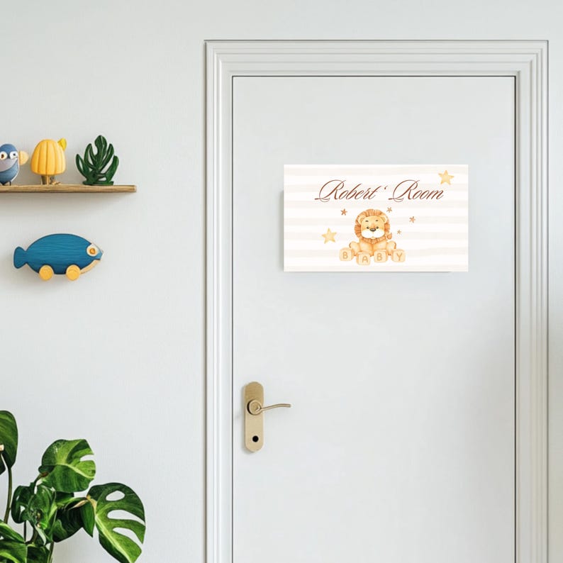 Personalised Baby Door Sign, Leo Door Sign, Kids Door Sign, Baby Door ...