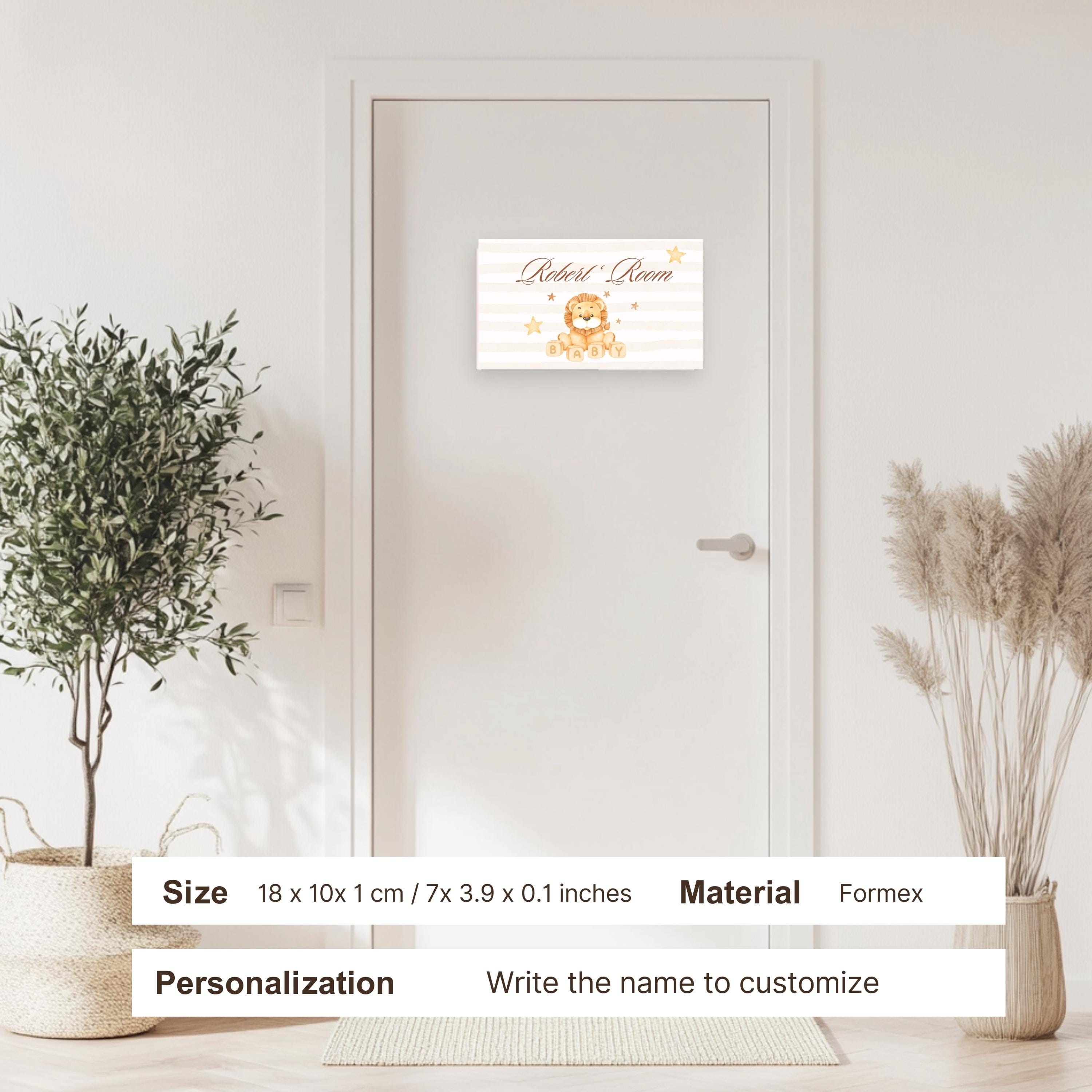 Personalised Baby Door Sign, Leo Door Sign, Kids Door Sign, Baby Door ...