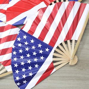 Personalized Bulk US Flag Fans, Independence Day Fans, Folding Hand Fan ...