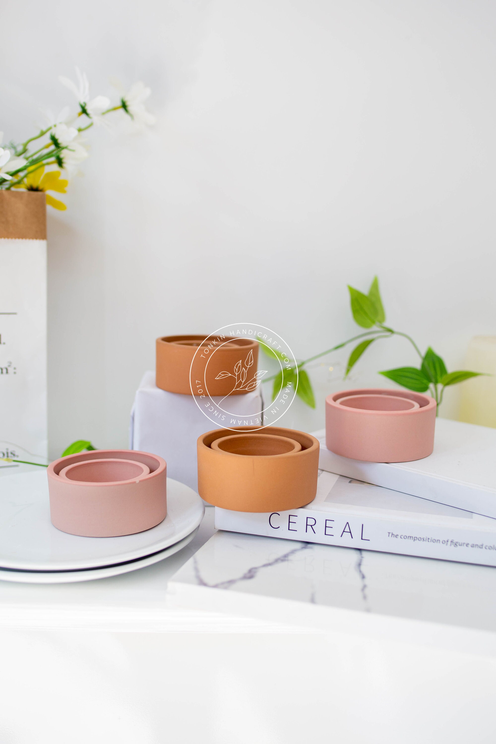 Set of 2 Ceramic Handmade Jar, Handicraft, Shop Display Decoration Home ...