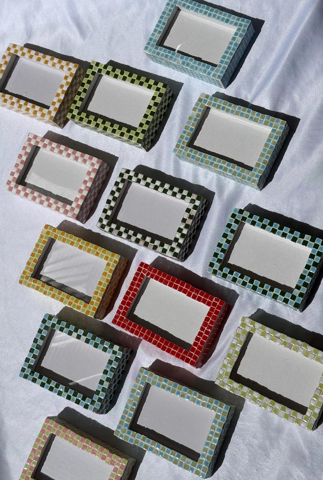 Handmade Mosaic Picture Frame, Checkerboard Mini Polaroid Frame ...