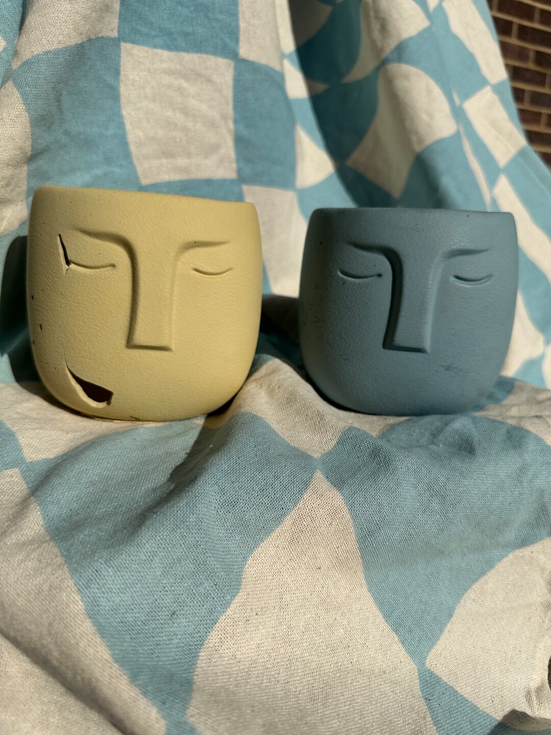 Cement Face Pot, Cement Planter, Home Decor - Etsy