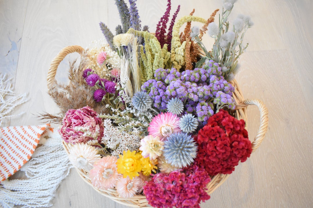 Dried Flower Craft Box 85-120+ Flowers- Dried Flower Gift Box- Wreath ...