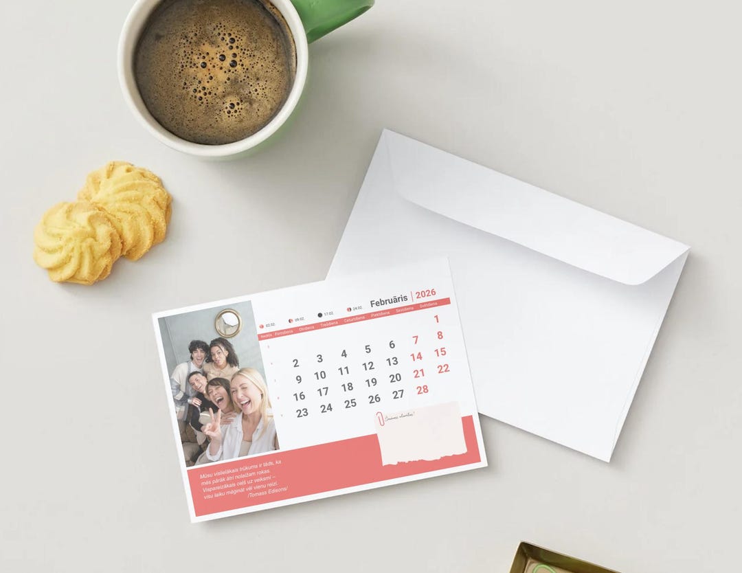 2026 Desk Calendar Canva Template: Minimalist A5, A6 (editable) - Etsy