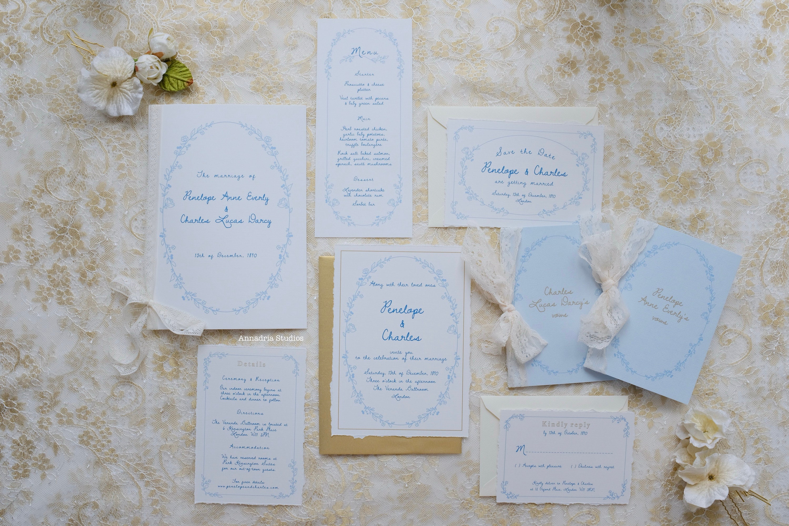 Fine Art Printed Ceremony Program, Floral Wedding Program With Lace ...