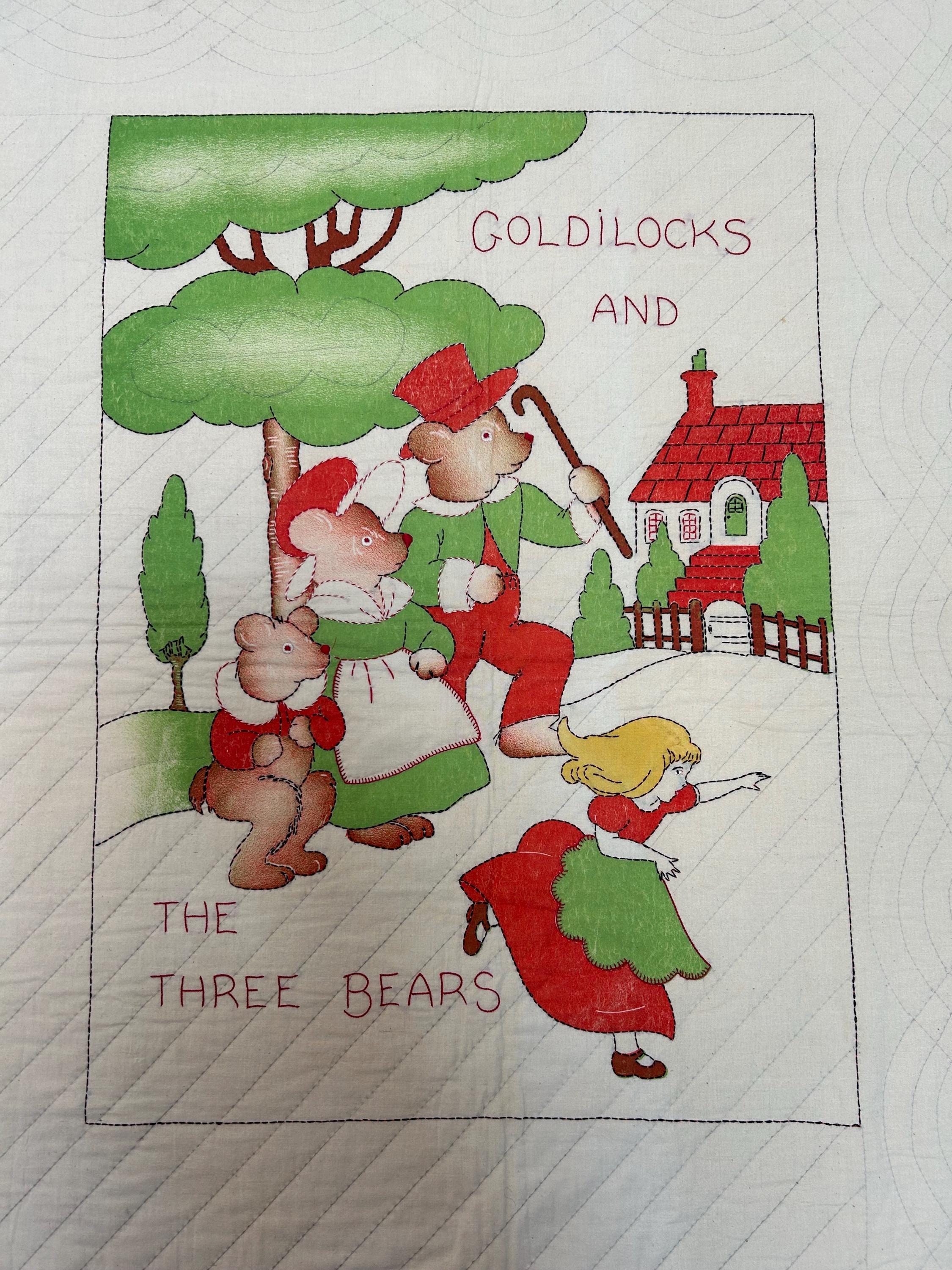 Goldilocks Three Bears Quilt Panel Orange/lavender - FREE SHIPPING! - Etsy