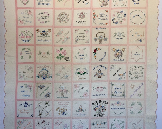 Signature Wedding Quilt 1944 - FREE SHIPPING - Etsy