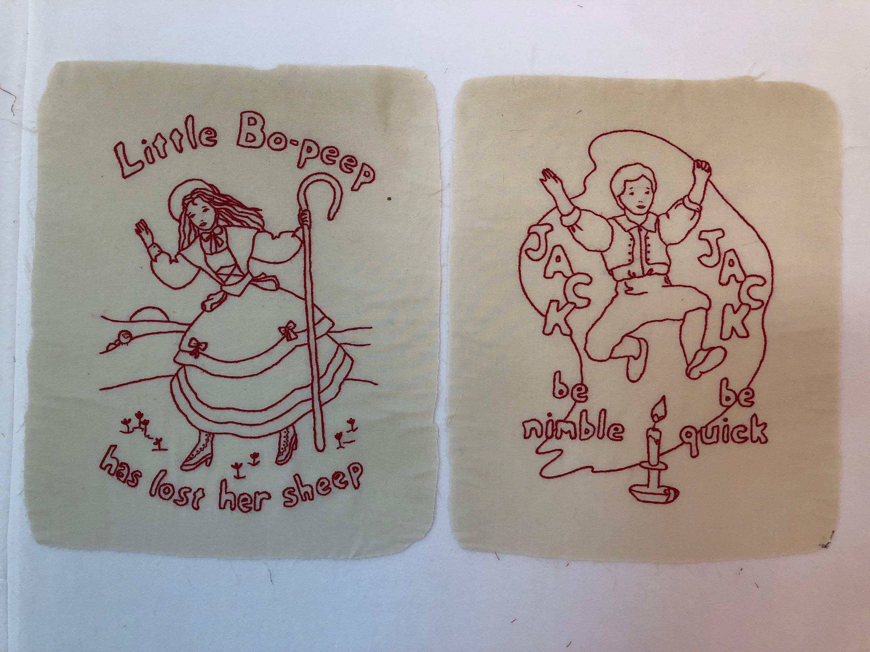 Redwork Nursery Rhyme Blocks - FREE SHIPPING - Etsy