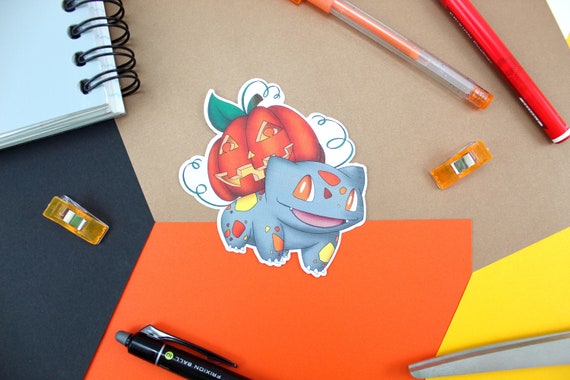 Jack O Lantern Bulbasaur 4 Sticker | Etsy
