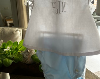Light Blue Diaper Set With Rocking Horse Embroidery, Boys Diaper Set 6 ...
