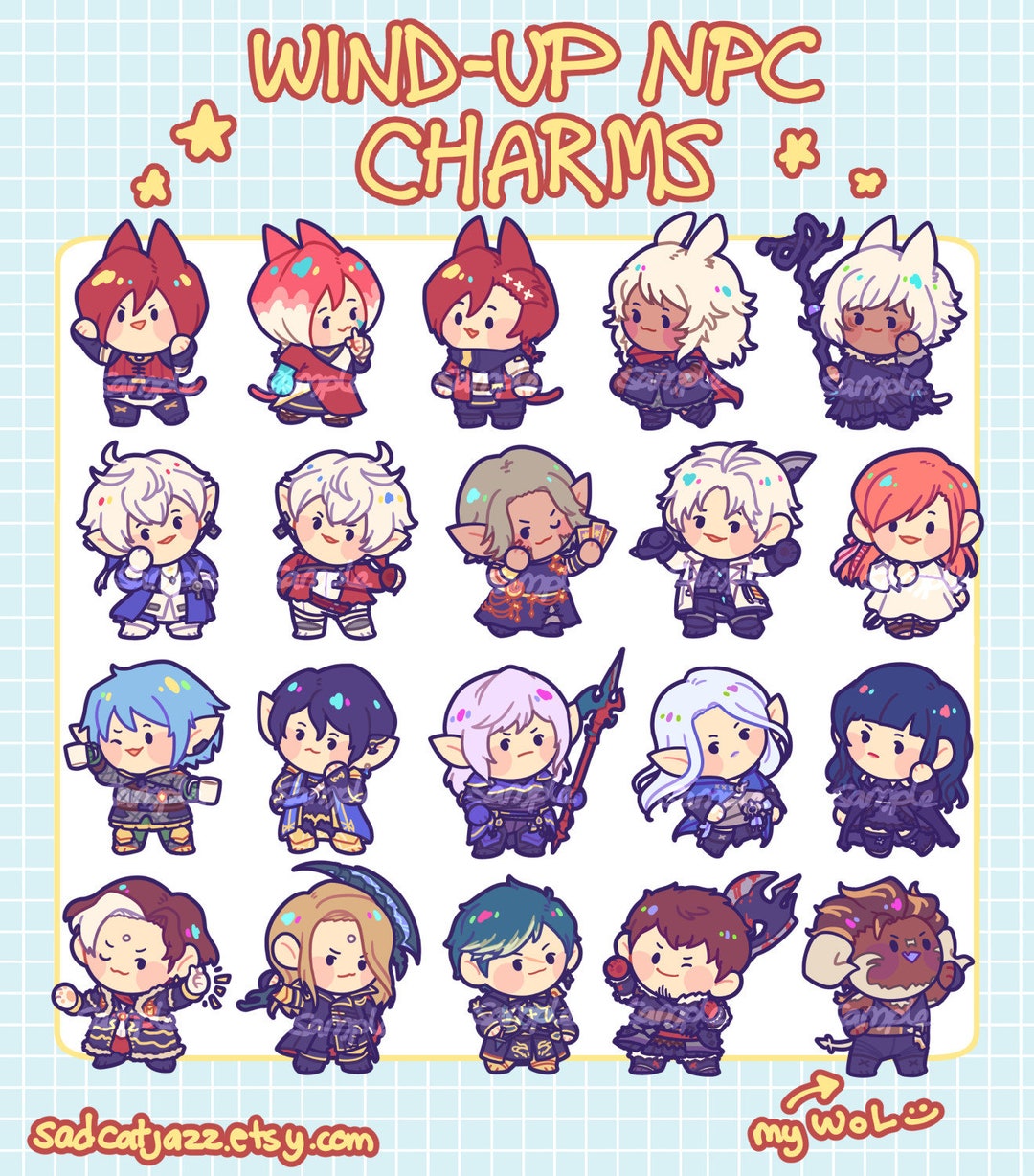 FFXIV: Wind-up NPC Keychain Standees Final Fantasy XIV Series 1 - Etsy