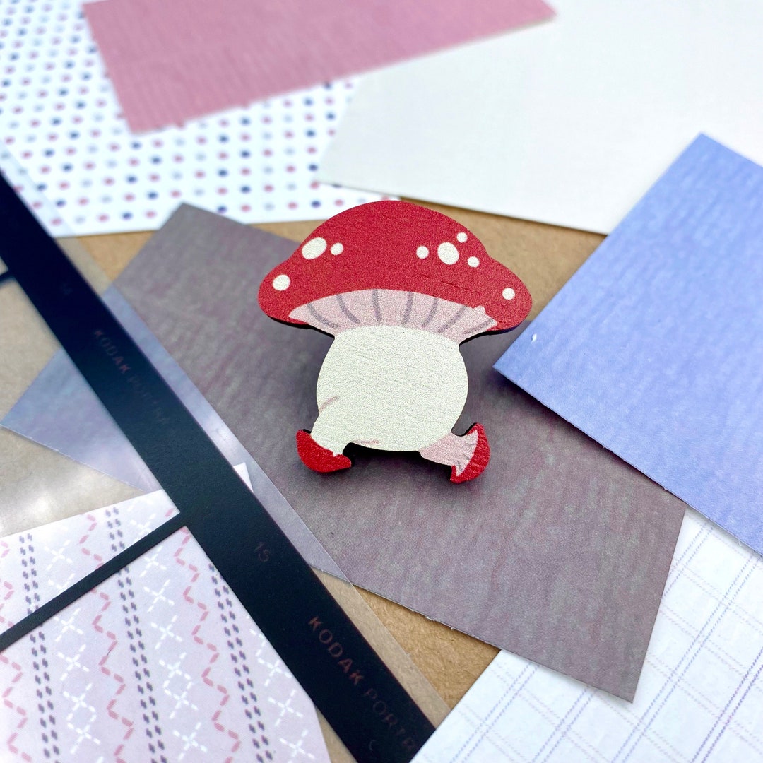 Delicious in Dungeon Meshi Walking Mushroom Wooden Pin - Etsy