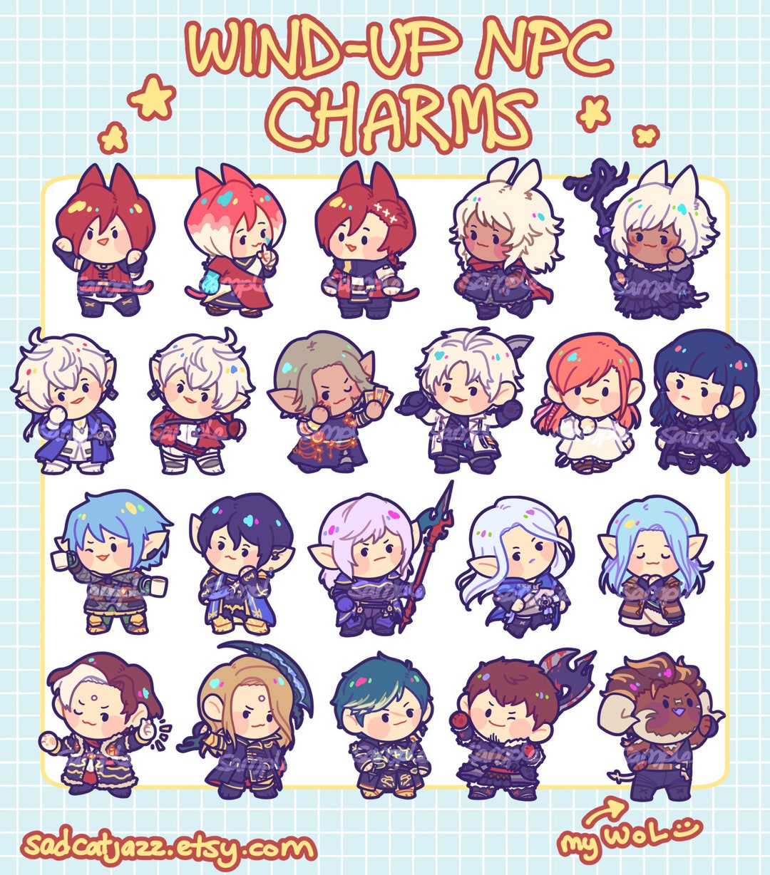 FFXIV: Wind-up NPC Keychain Standees Final Fantasy XIV Series - Etsy
