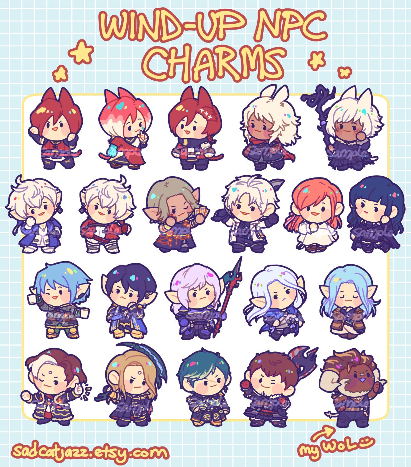 FFXIV: Wind-up NPC Keychain Standees Final Fantasy XIV Series - Etsy