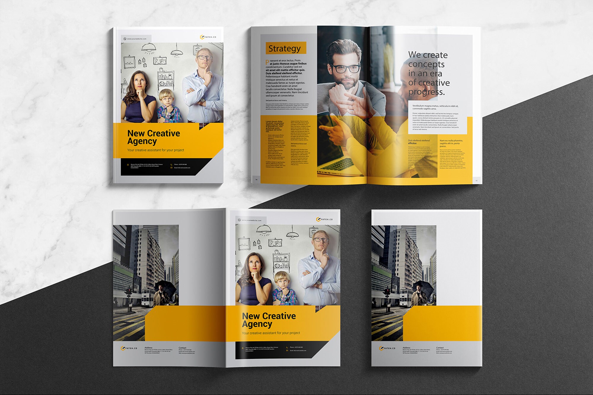 A4 Portrait Brochure Mockup Set, Catalogue Mockup Bundle, Catalogue ...