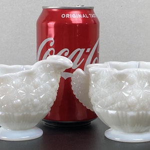 Vintage, Milk Glass, Daisy and Button Pattern, Small Open Sugar and ...