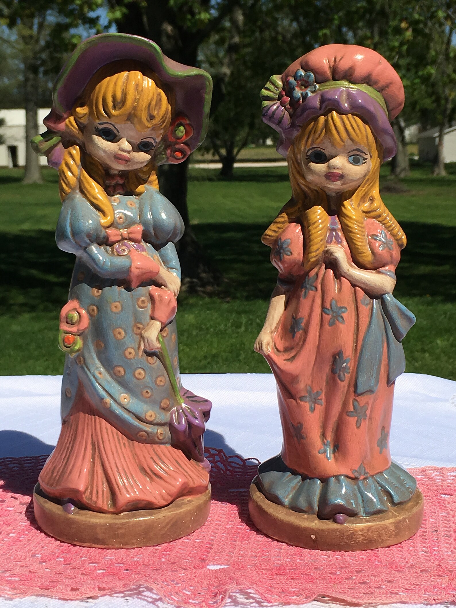 Vintage, Hand Painted, Ceramic, Little Girl Figurines/statues - Etsy