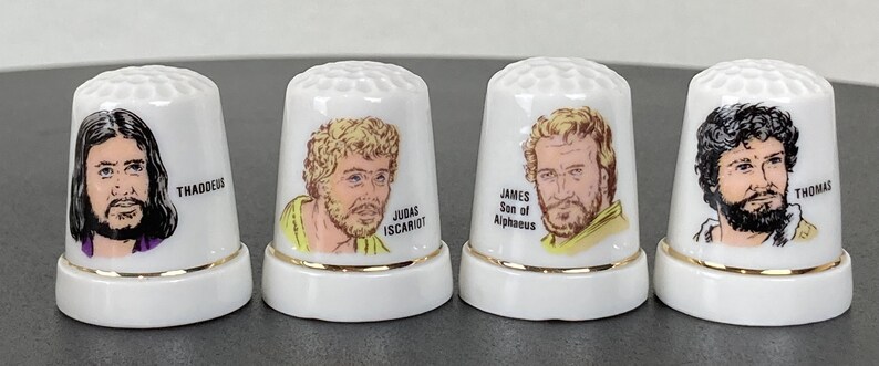 Vintage, Ceramic, "men of the Bible" Apostles Thimbles, Set of 12 - Etsy
