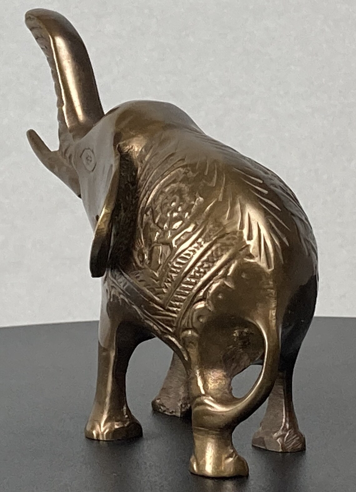 Small Etched Brass Elephant Figurine - Etsy