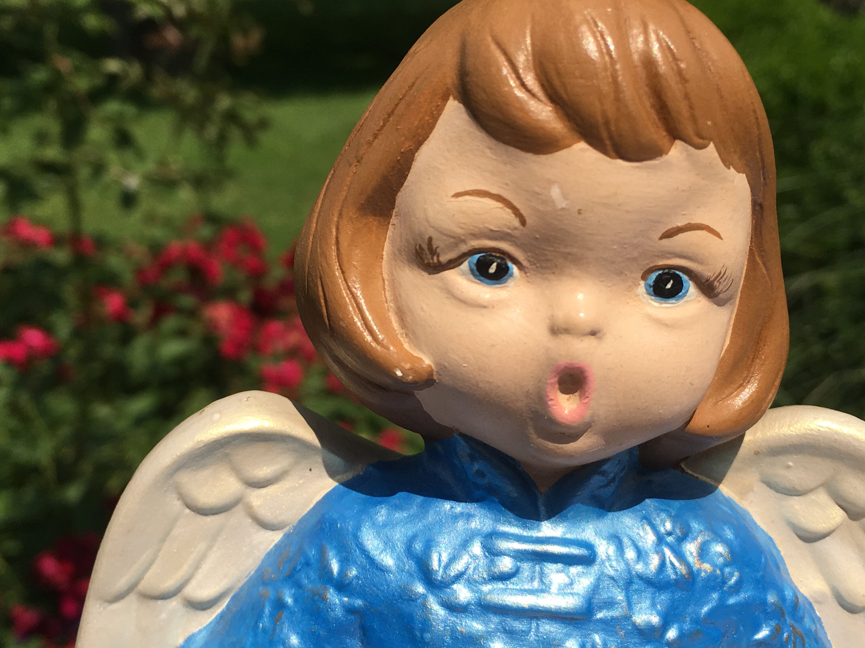 Vintage, Handpainted, Ceramic Statue of Angel Singing With Accordion - Etsy