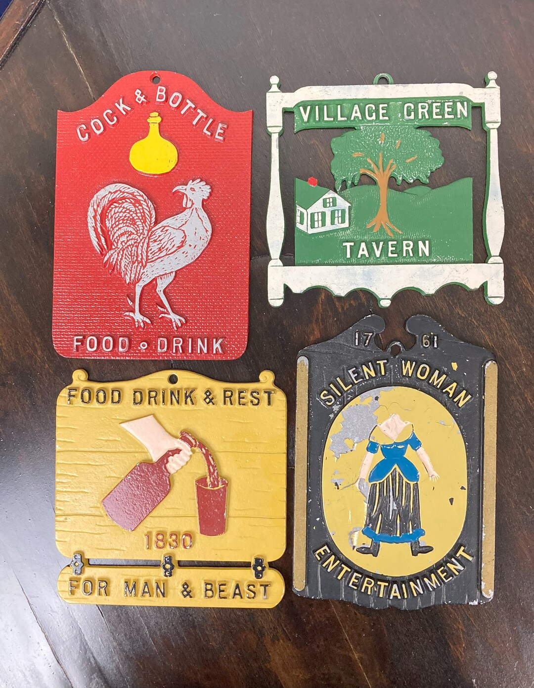 Set of 4, Vintage, EMIG, Cast Metal Plaques/trivets - Etsy